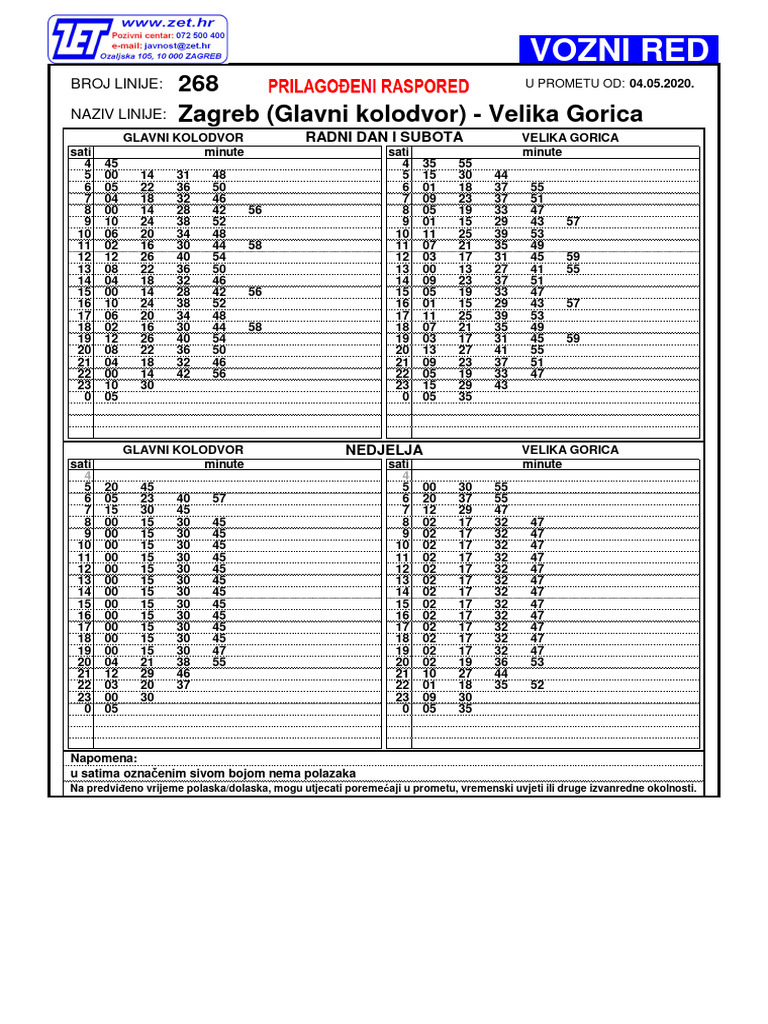 Zet Vozni Red 0405 2 | PDF