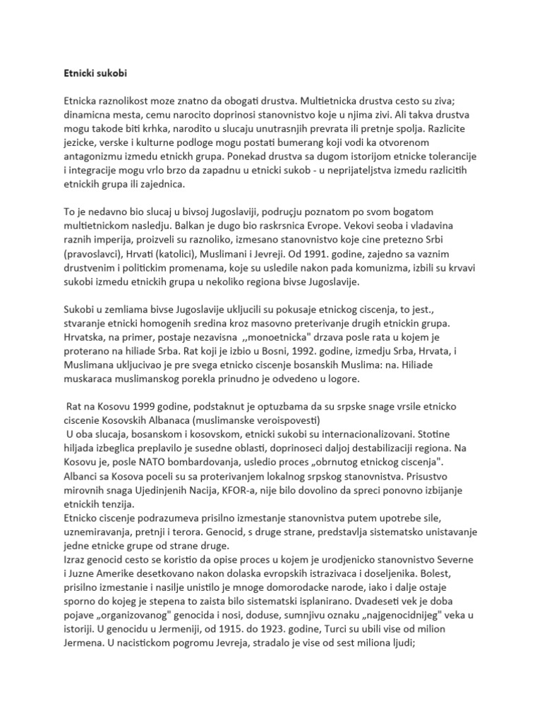 Etnicki Sukobi | PDF