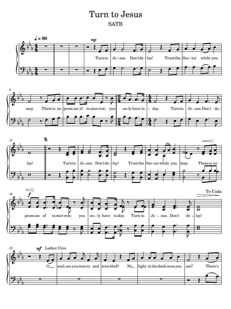 Turn to Jesus: Sheet Music for SATB | PDF