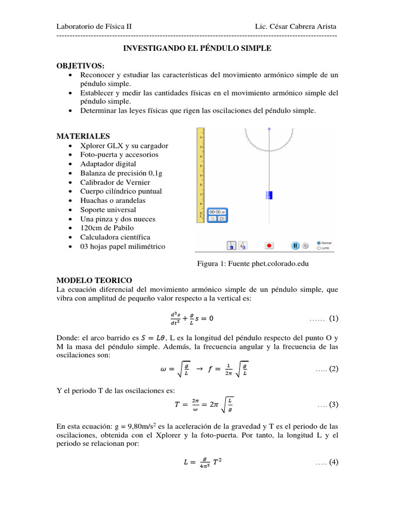Investigando El Pendulo Simple | PDF | Péndulo | Oscilación