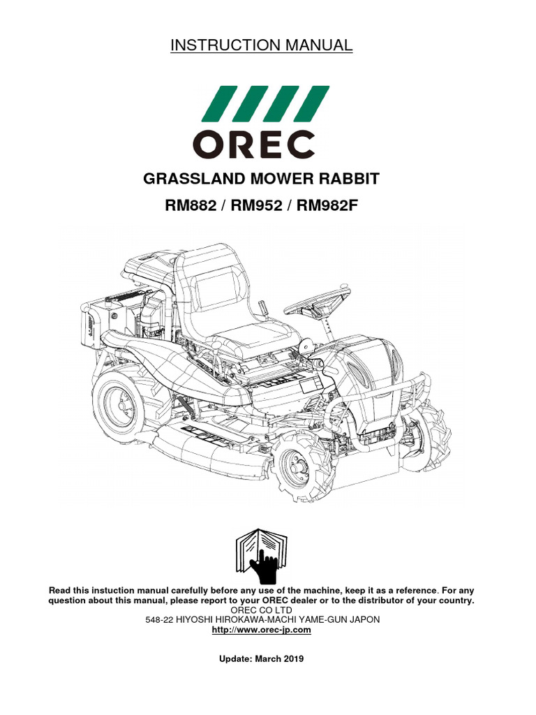 Orec Rm 952 Mower | Download Free PDF | Mower | Clutch