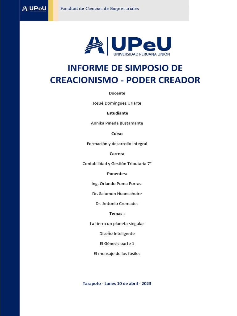 Informe - Simposio de Creacionismo Annika | PDF | Fósil | Proteínas