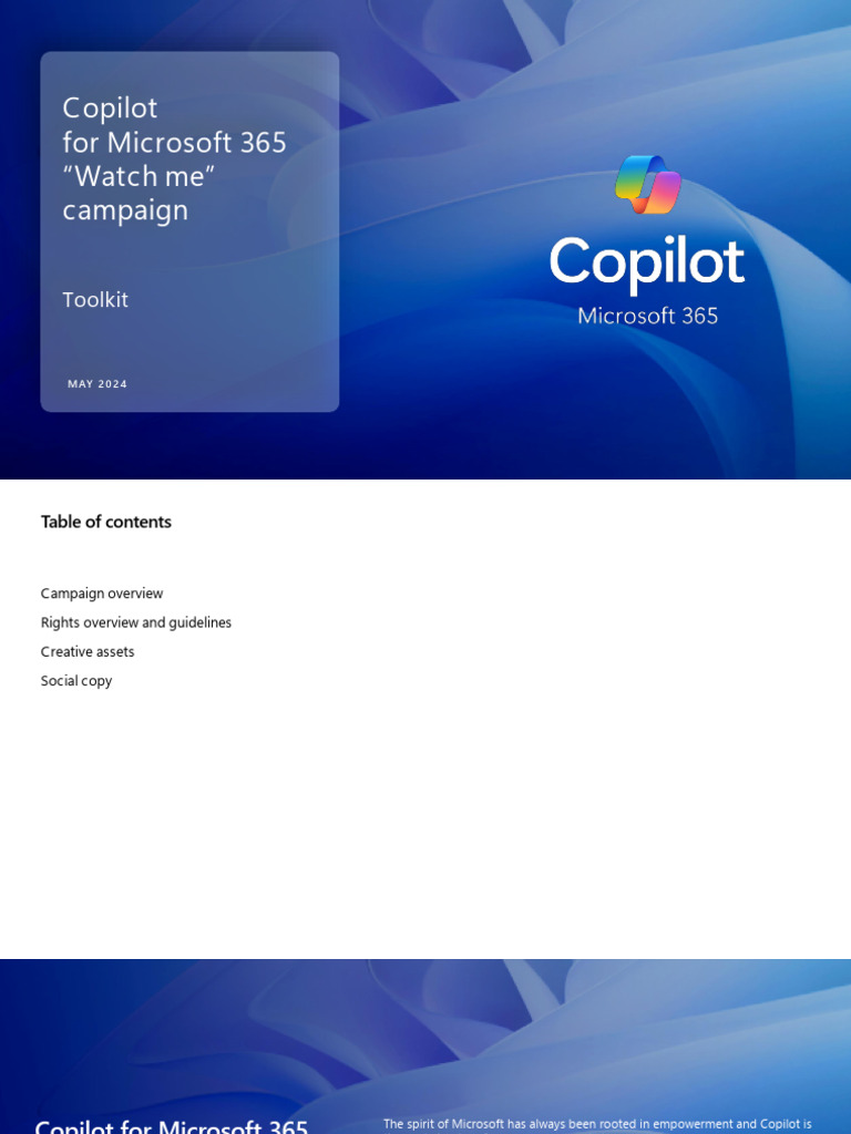 Copilot For Microsoft 365 Campaign Toolkit | Download Free PDF | Software | Computing