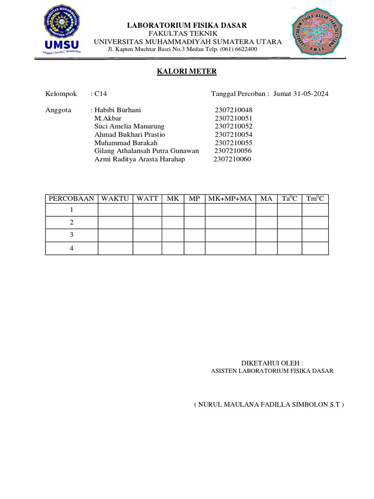 Data Kalorimeter C14 | PDF