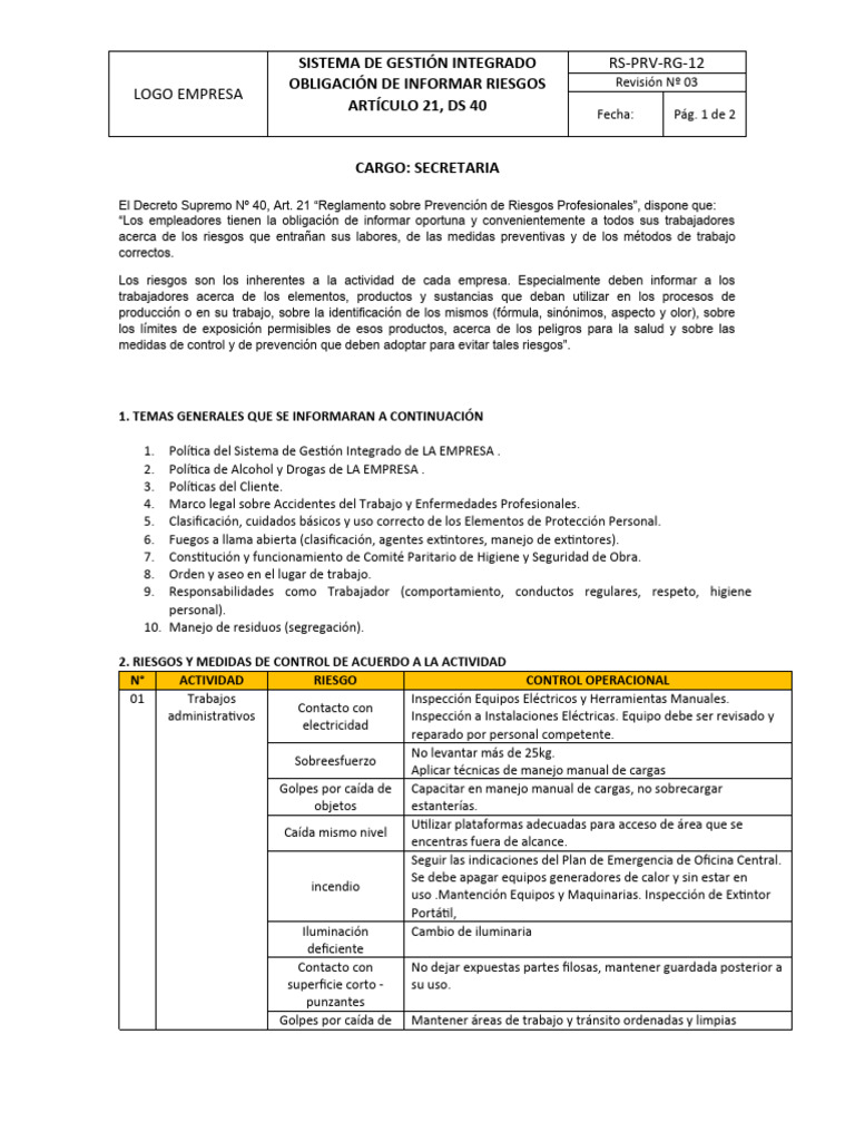 Odi Secretaria | PDF | Business | Higiene