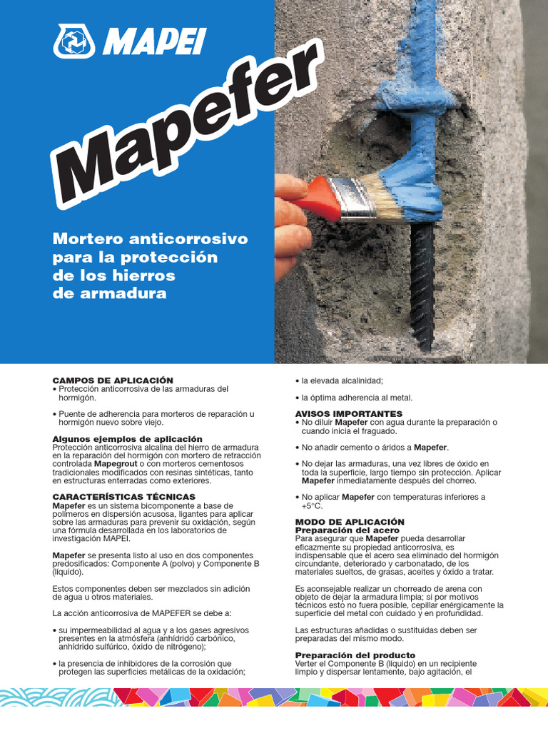 Mapefer Mapei | PDF | Hormigón | Mortero (Albañilería)