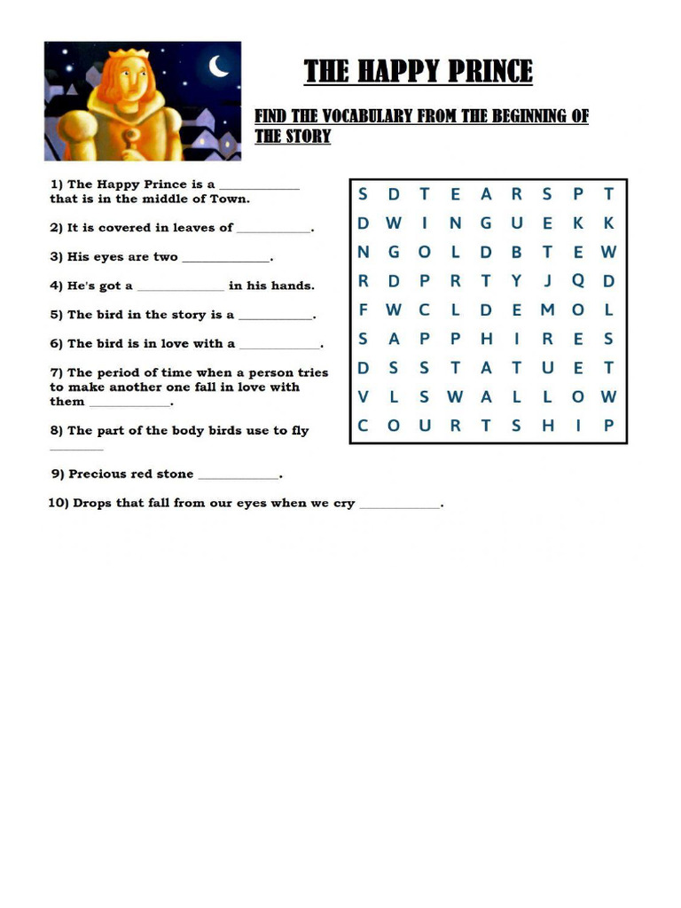 Vocabulary- The Happy Prince | PDF