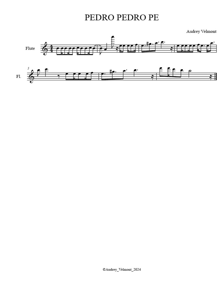 Pedro Pedro Pe for Flute | PDF