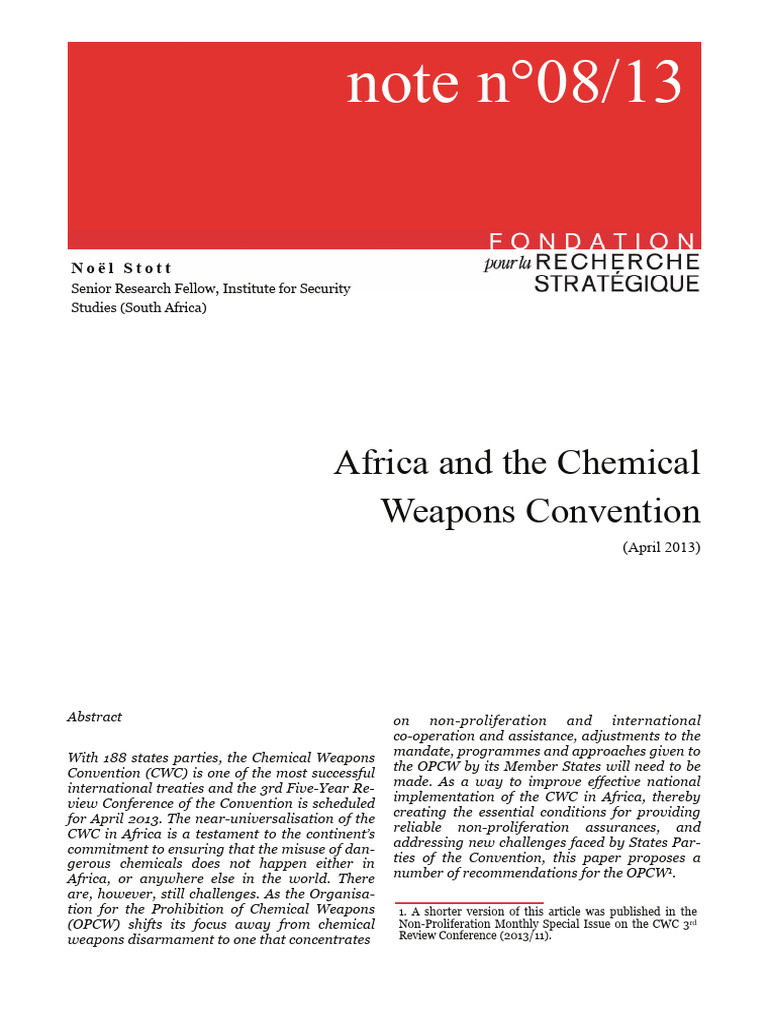 Africa and The Chemical Weapons Convention | PDF | Nuclear ...