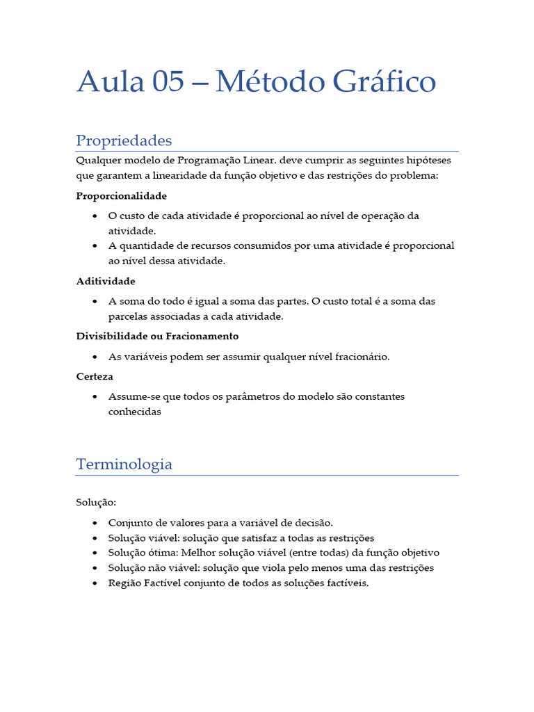 Aula05 ProgramacaoLinearGrafico | PDF | Linha (Geometria) | Linearidade