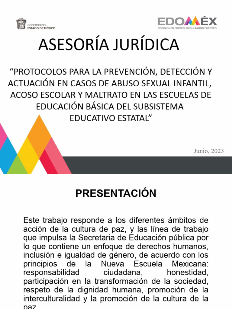 Presentación Protocolos | PDF | Abuso infantil | Abuso sexual