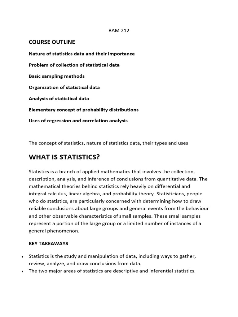 Introduction to Statistics: Key Concepts | PDF | Standard Error | Statistics