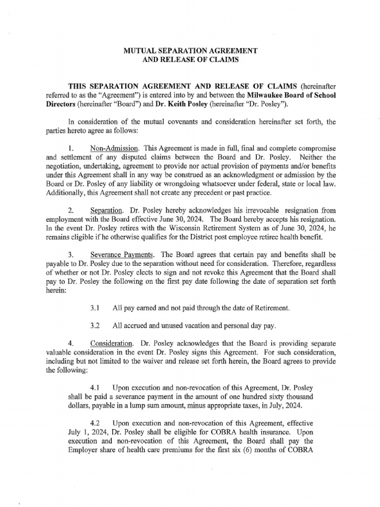 Resignation of Dr. Keith Posley | PDF