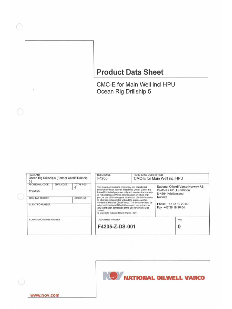 CMC-E Main Well product data sheet | PDF
