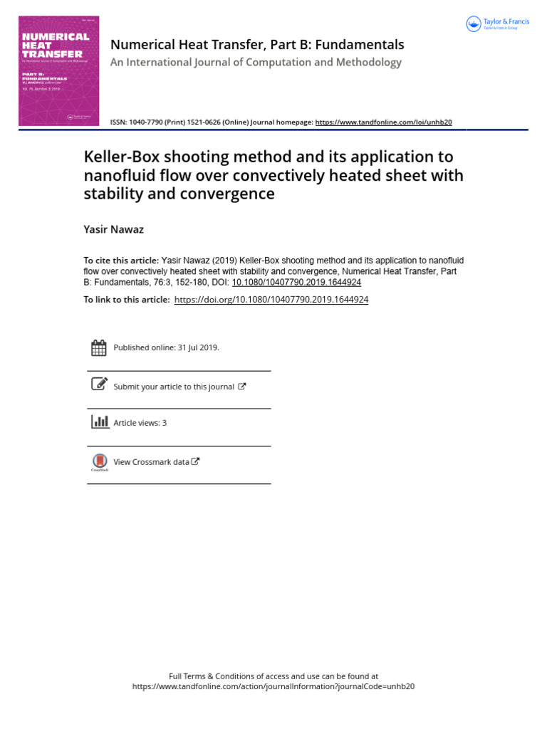 Keller Box Shooting Method and Its Application To Nanofluid Flow Over ...
