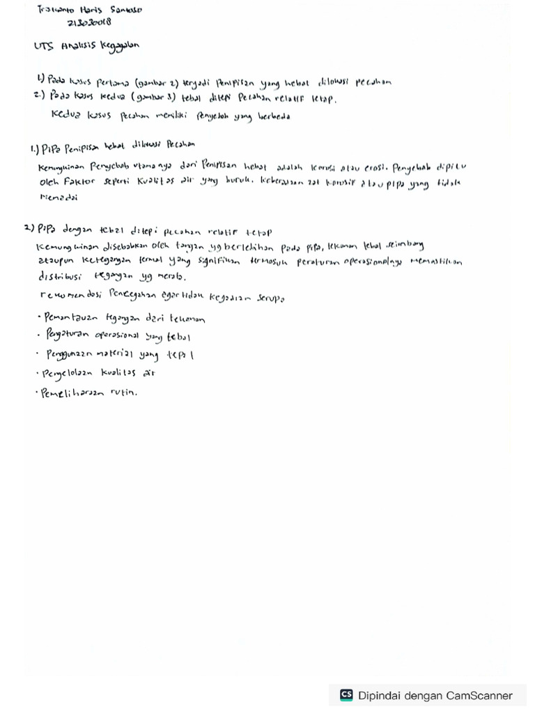 Tristianto Haris Santoso Analisis Kegagalan - Kelas A | PDF