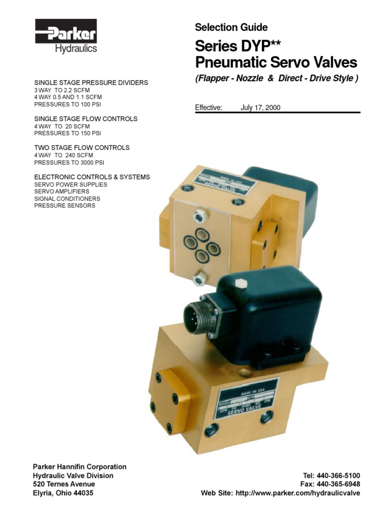 Parker Pneumatic Servo Valve Guide | PDF | Valve | Mechanical Engineering