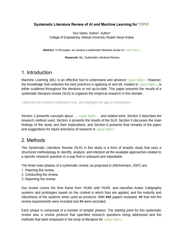 SLR Template | PDF | Information Technology | Computing