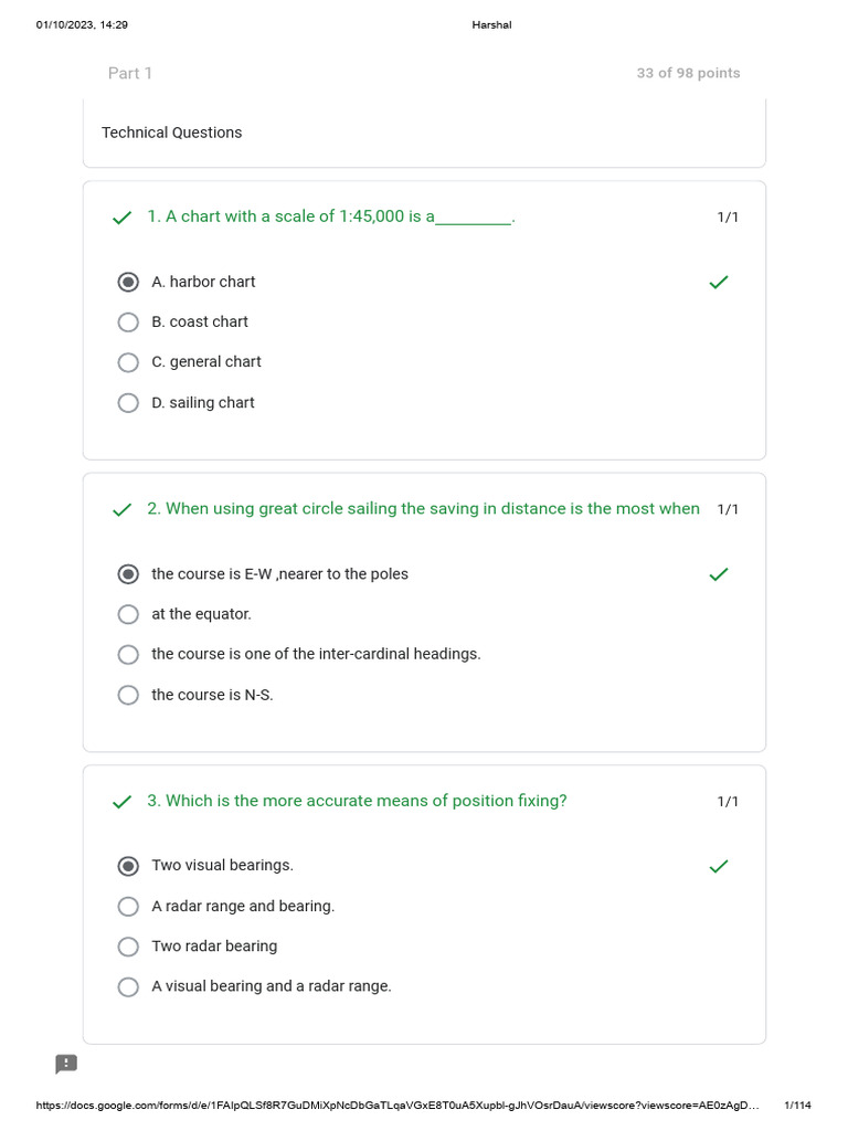 Compass Navigation Mock Test Answers | PDF | Compass | Apsis