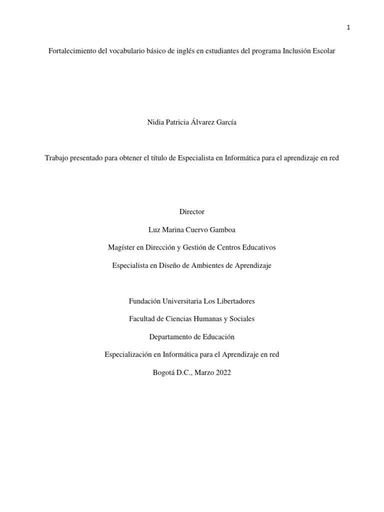 Alvarez Nidia 2022 | PDF | Inclusión (Educación) | Aprendizaje