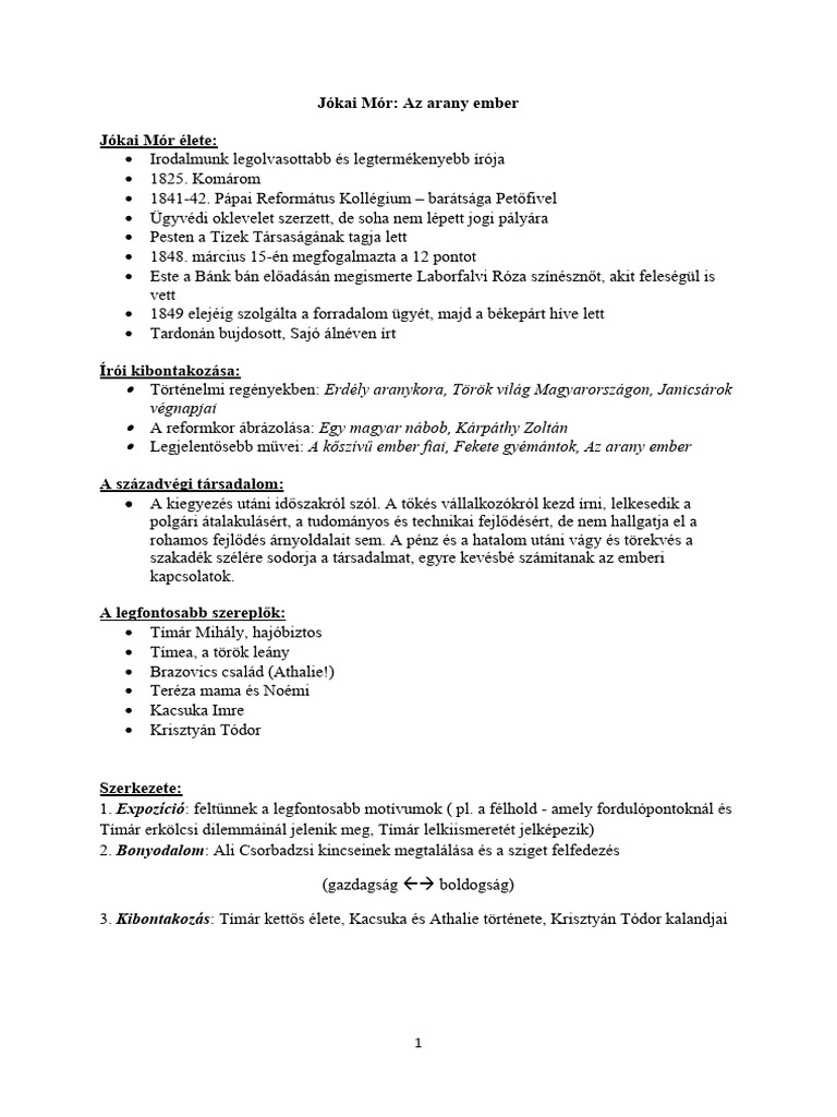 Jókai Mór - Tétel | PDF