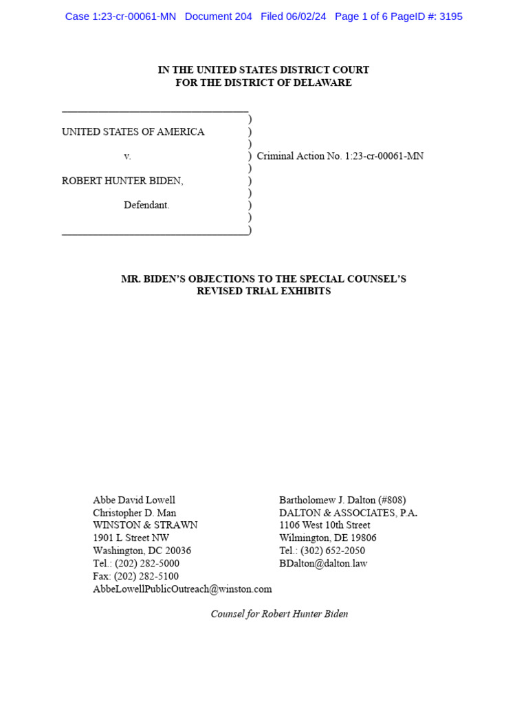 Hunter Biden Motion in Limine Re Evidence | PDF | Relevance (Law ... Hunter Biden Motion in Limine Re Evidence | PDF | Relevance (Law ...