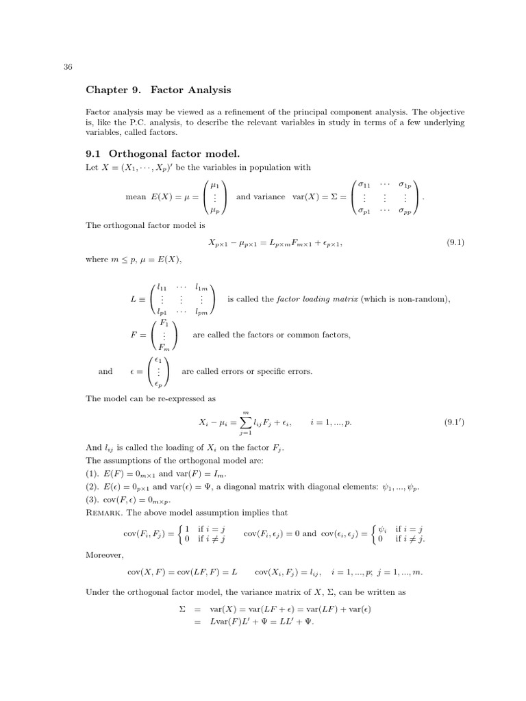 Chap9 | Download Free PDF | Factor Analysis | Principal Component Analysis
