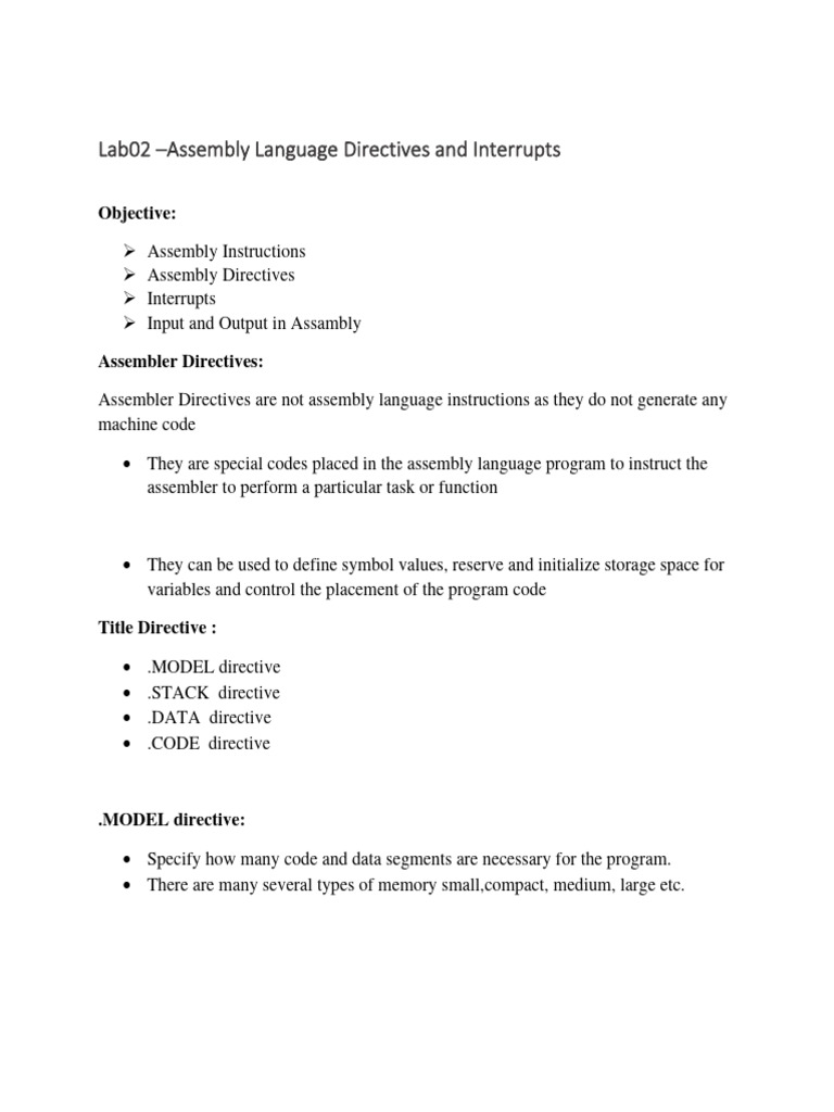 Lab02 | PDF | Assembly Language | Computer Program