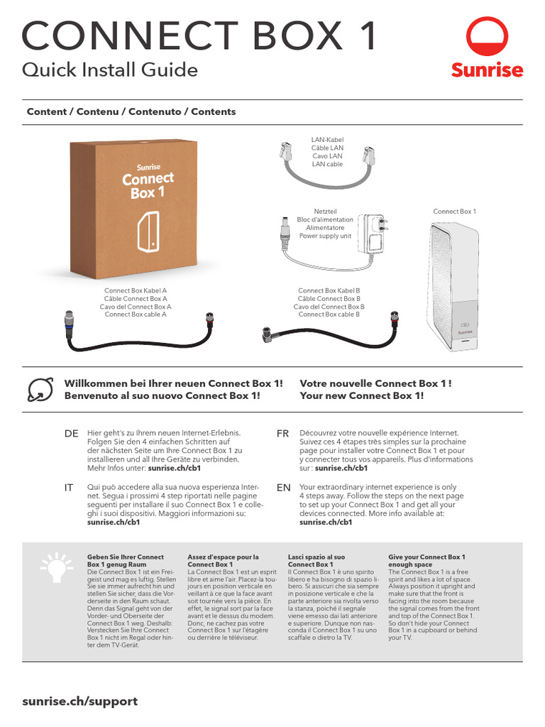 Sunrise Quickguide Connect Box 1 | PDF