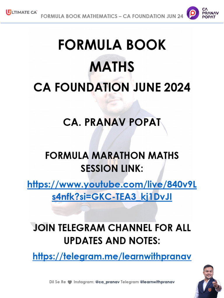 Maths Formula Book J24 Pranav Popat FIB | PDF | Present Value | Net Present Value