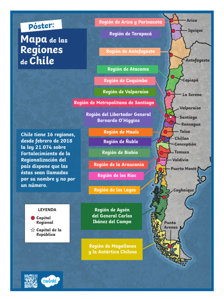 CL Cs 1644242175 Poster Mapa de Las Regiones de Chile - Ver - 5 | PDF