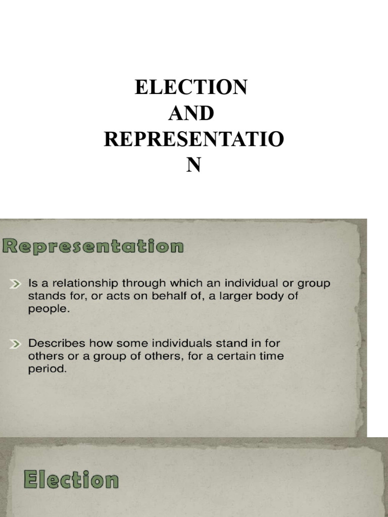 Election and Representation Overview | PDF