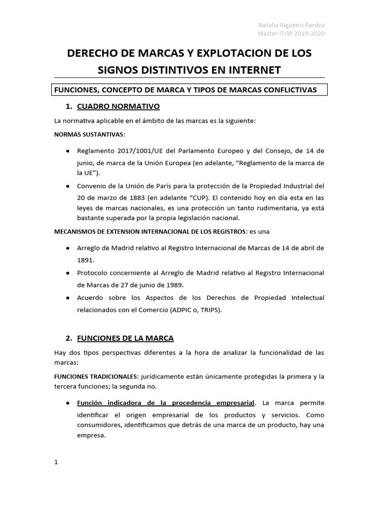 DERECHO DE MARCAS Y EXPLOTACION DE LOS SIGNOS DISTINTIVOS EN INTERNET DEFINITIVO (1) | Descargar ...