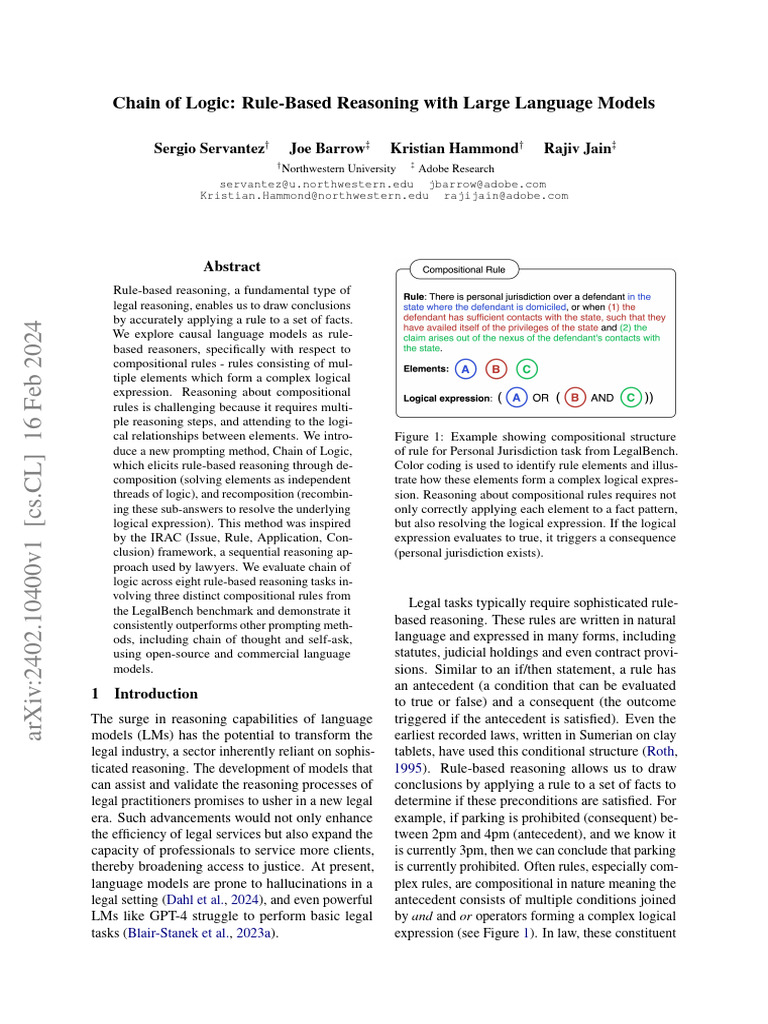 Chain of Logic for Legal Reasoning | PDF | Logic | Reason