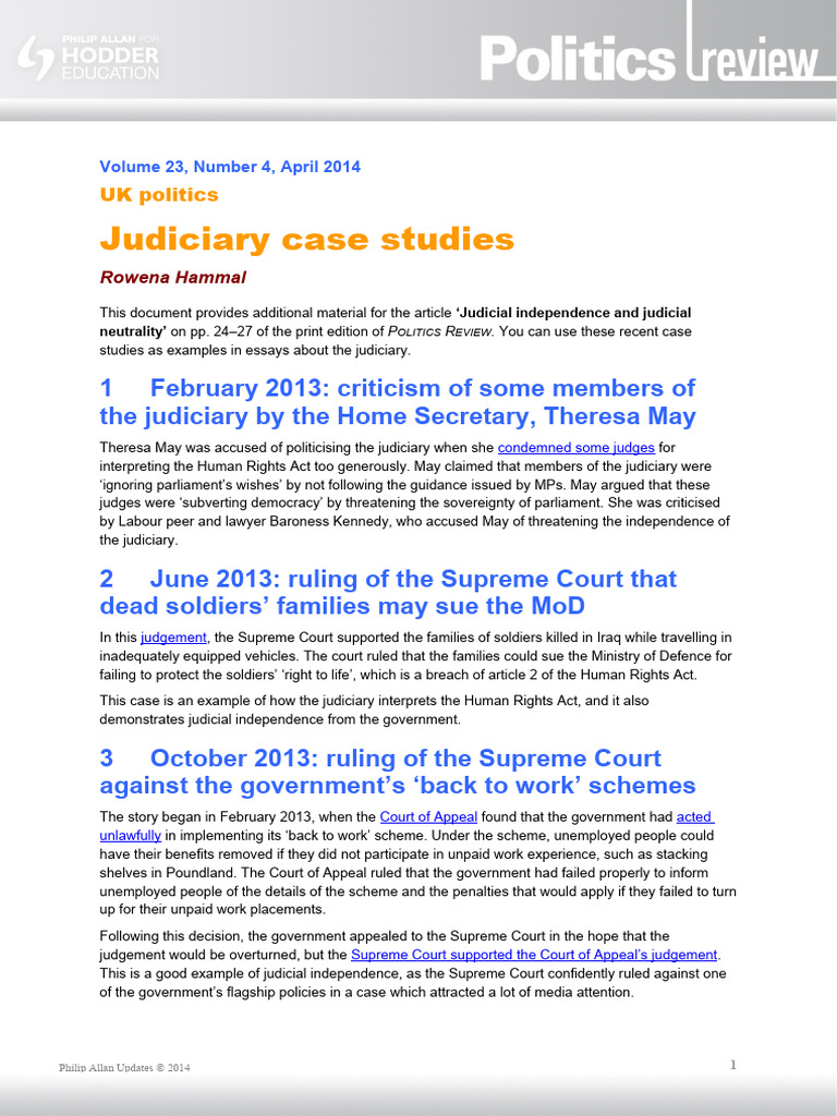 PolRev 23 4 Judiciary Case Studies | Download Free PDF | European ...