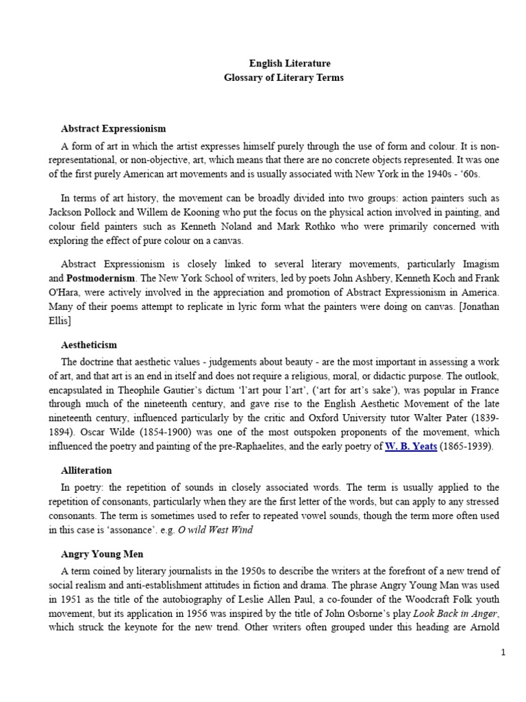 Glossary | PDF | Narration | Beat Generation