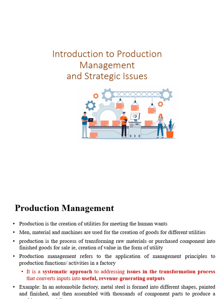 Unit 1-Introduction To Production Mangement | PDF | Supply Chain ...