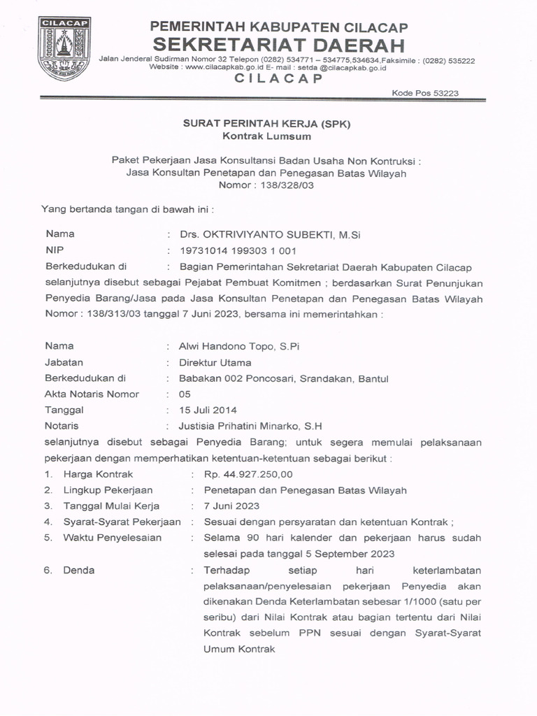SPK-Penegasan Dan Penetapan Batas | PDF
