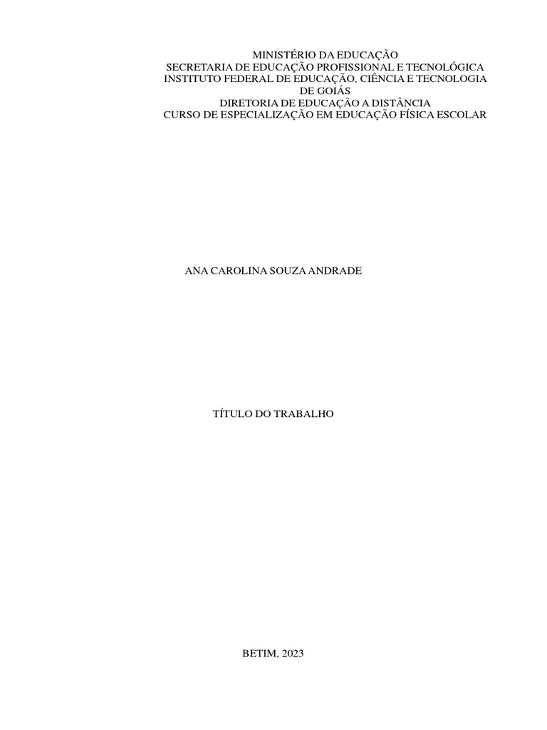 Modelo Do Pré Projeto de TCC.03.01 | PDF | Física | Science