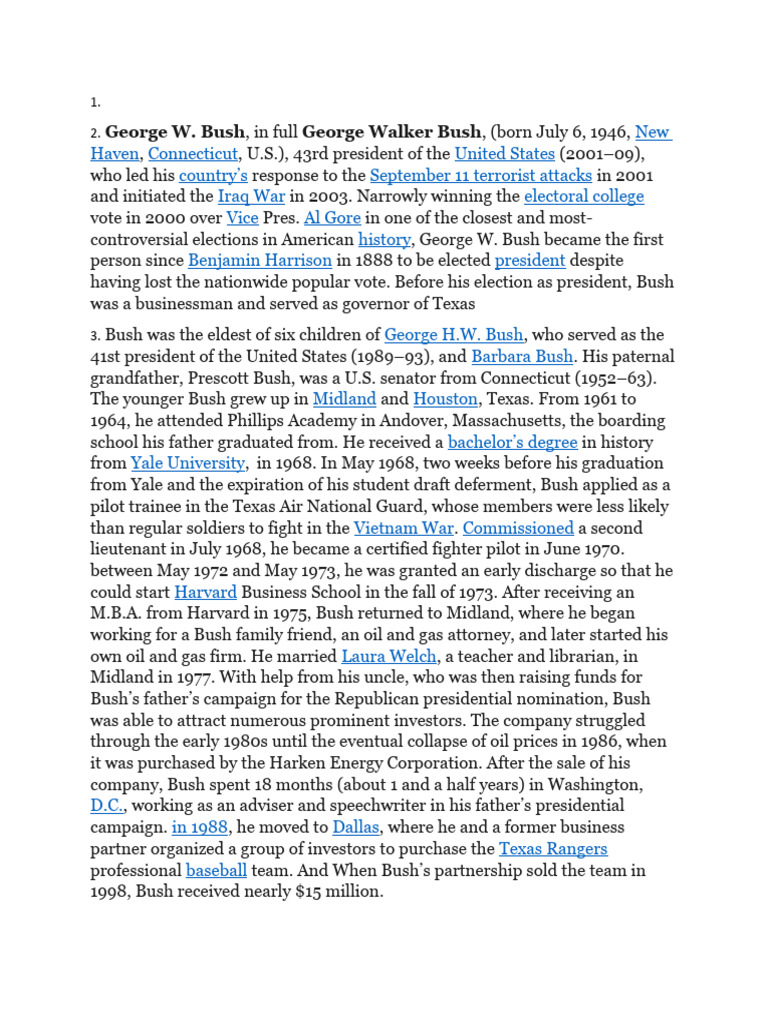 George W Bush Speech | PDF | George W. Bush | American Government