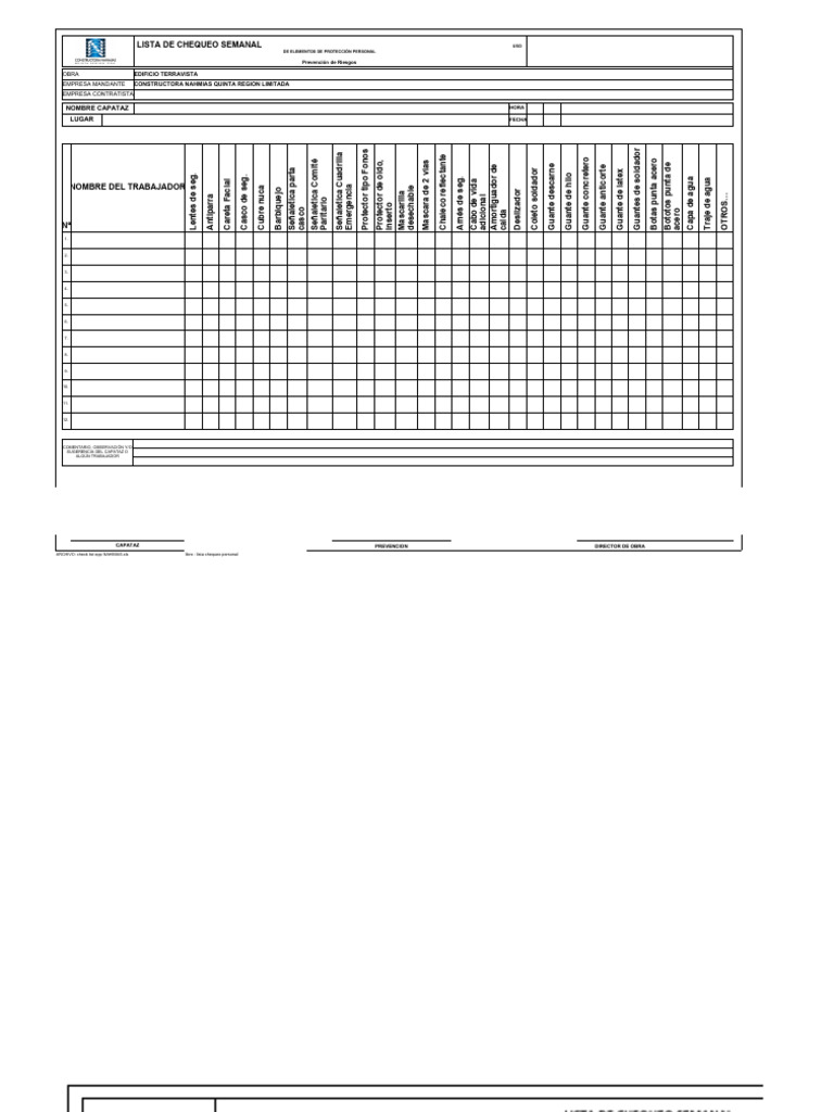 Nuevo Documento de Control Epp | PDF