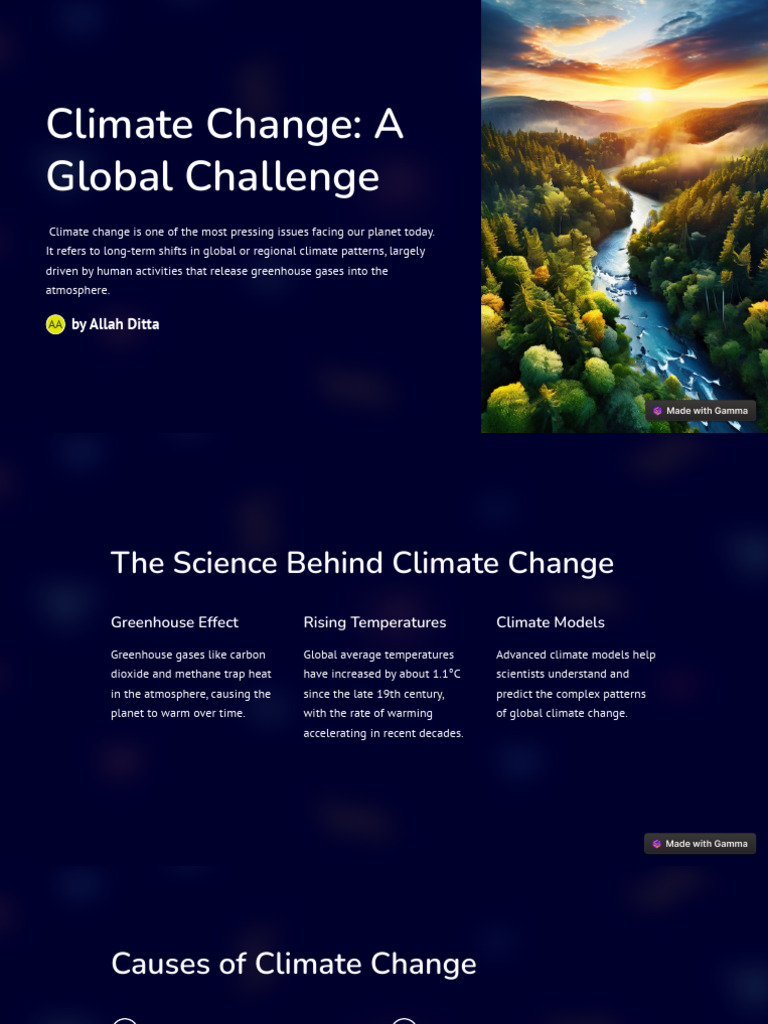 Climate Change A Global Challenge Pdf Climate Change Climate