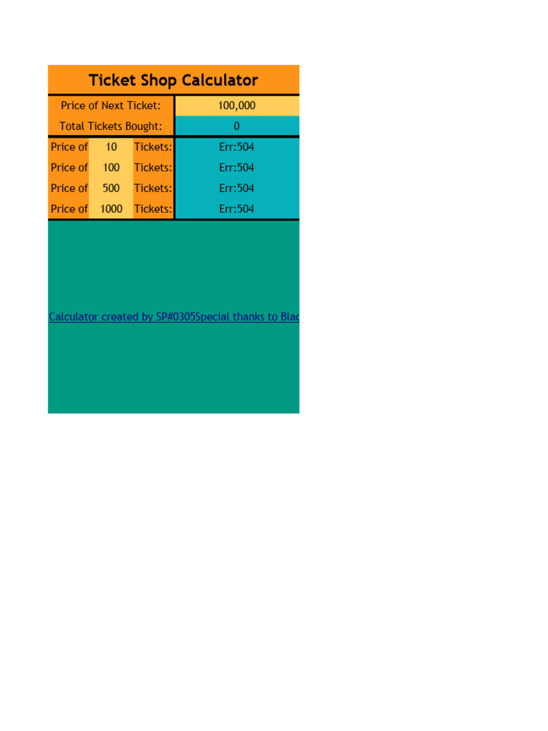 BSS Ticket Shop Price Calculator | PDF | Sports & Recreation