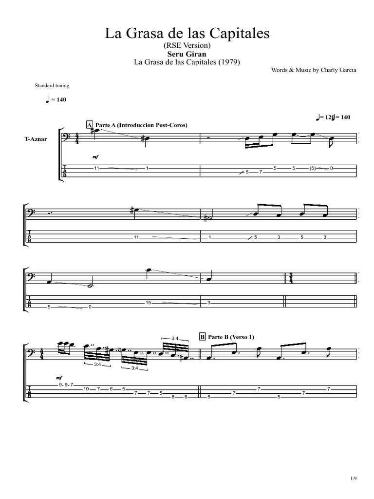 La Grasa de las Capitales: Partitura | PDF | Argentine Music | Musical ...