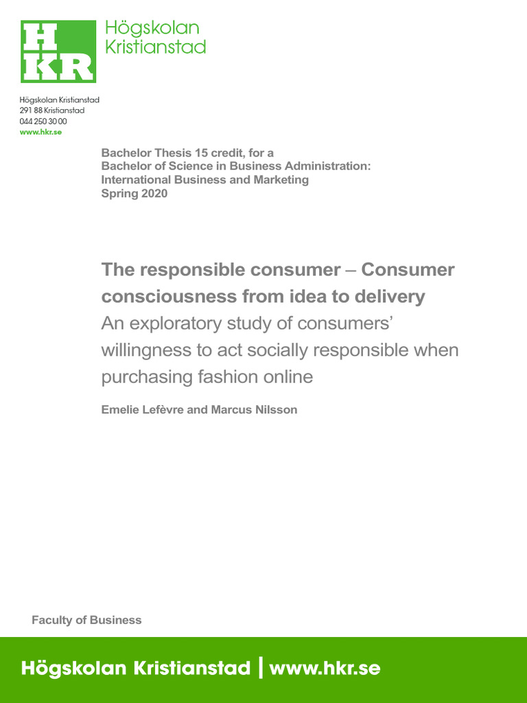 FULLTEXT01 | PDF | Behavior | Sustainability