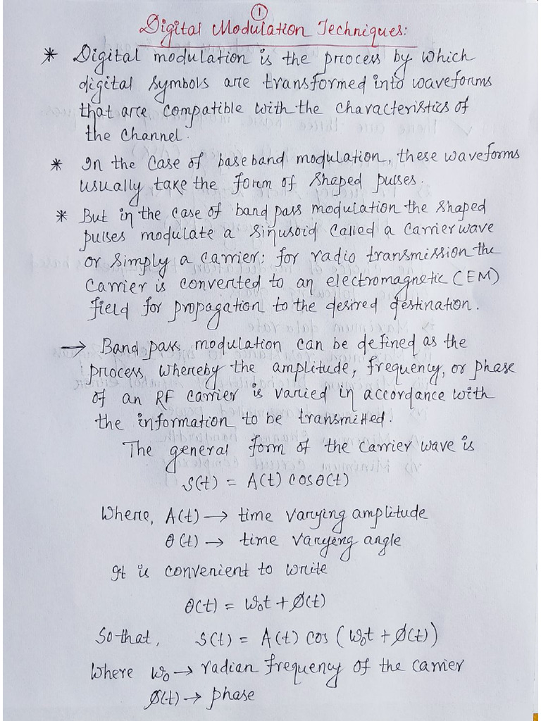 Unit-3 Basics of Modulation Technique1 | PDF