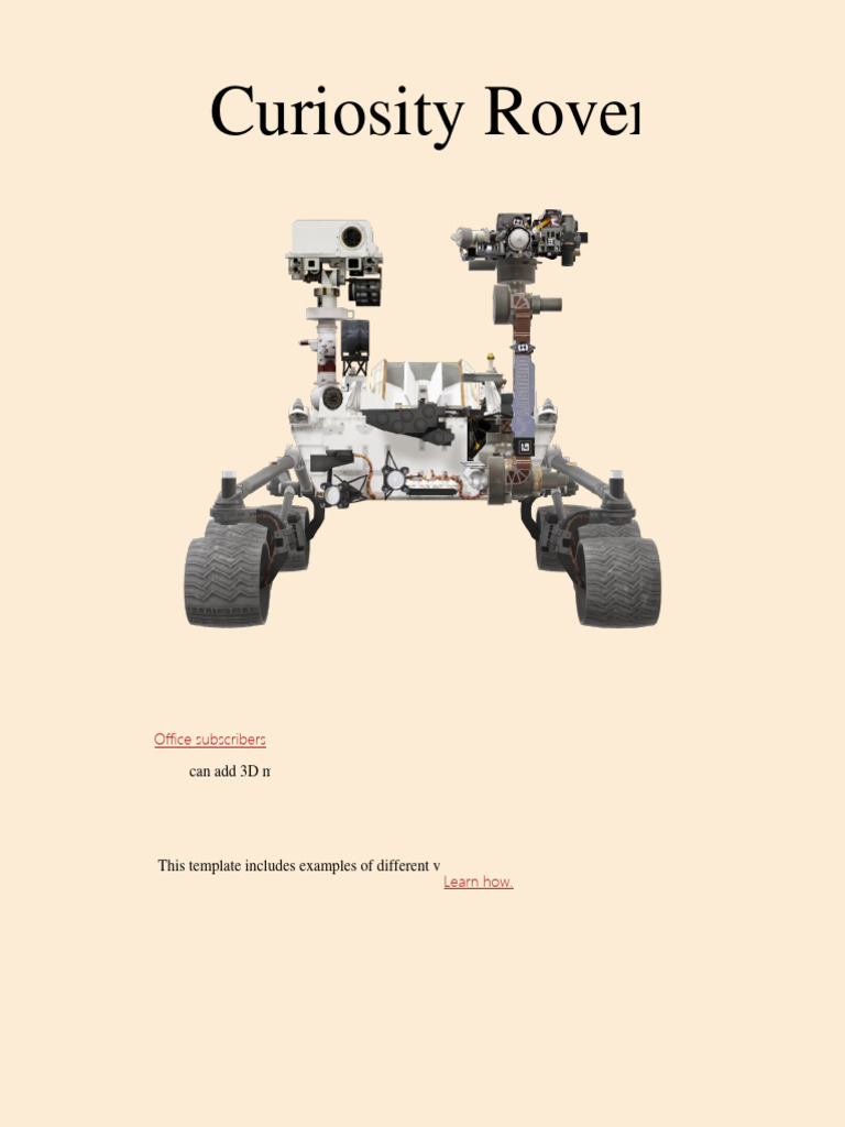Curiosity Rover | PDF | Curiosity (Rover) | Mars