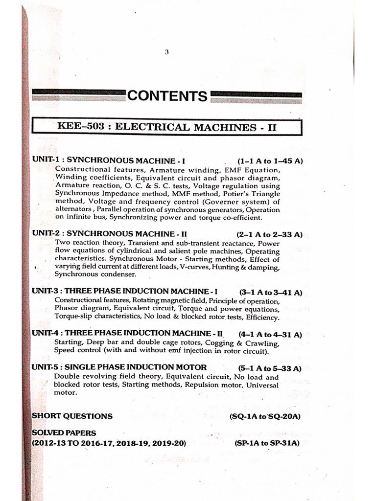 Electrical Machines 2 | PDF