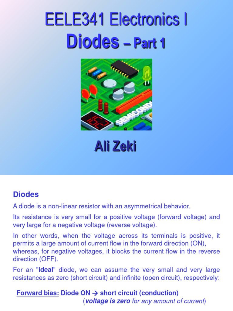 EELE341 Diodes Part1 | PDF | Diode | Electrical Network