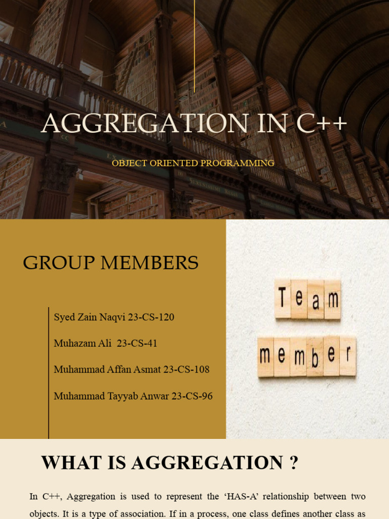 Aggregation in C++ | PDF | C++ | Class (Computer Programming)